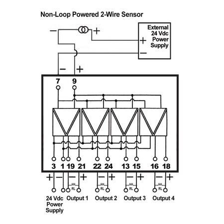 Asi 4-20mA Signal Splitter, 1 Input, 4 Output, 24V DC, Loop or Non-Loop Powered, DIN Rail Mount ...